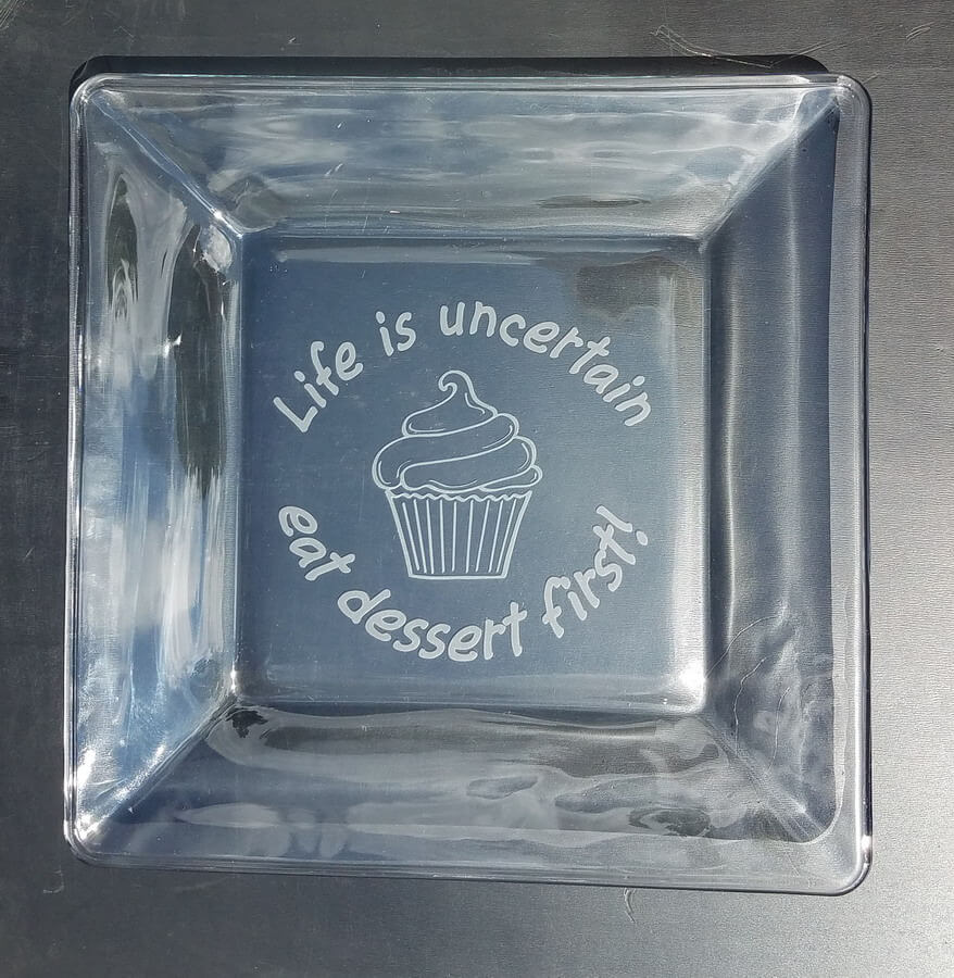 Personalized Engraved 10 inch Square Glass Plate | Fantasy Glassworks ...