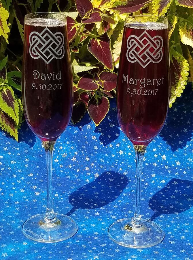Personalized Crystal Titanium Champagne Flute Set of 2 | Fantasy ...