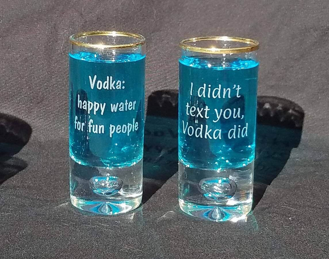 Personalized Crystal Vodka Shot Glass Set of 6 | Fantasy Glassworks ...