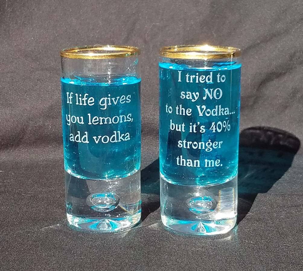 Personalized Crystal Vodka Shot Glass Set of 6 | Fantasy Glassworks ...