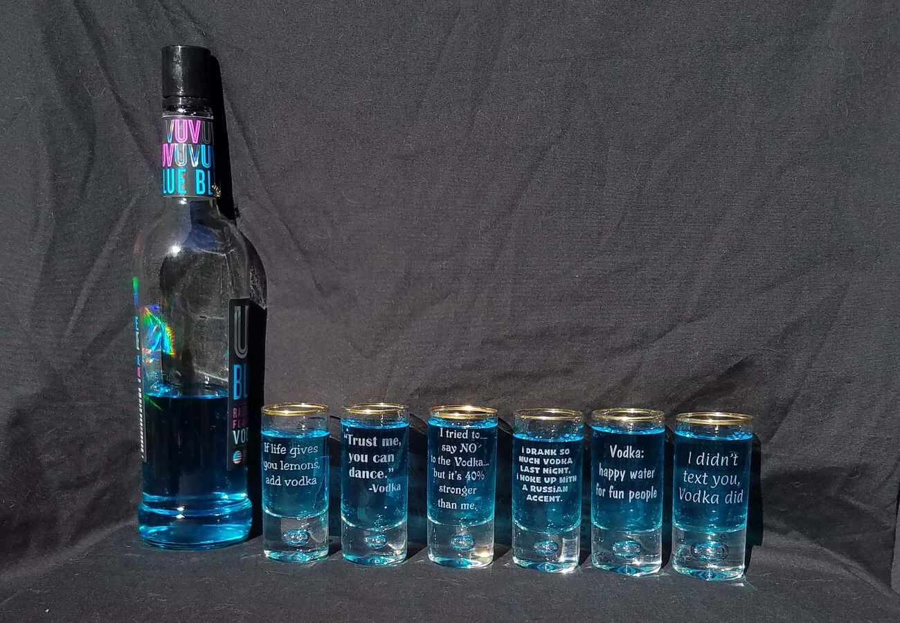 Personalized Crystal Vodka Shot Glass Set of 6 | Fantasy Glassworks ...
