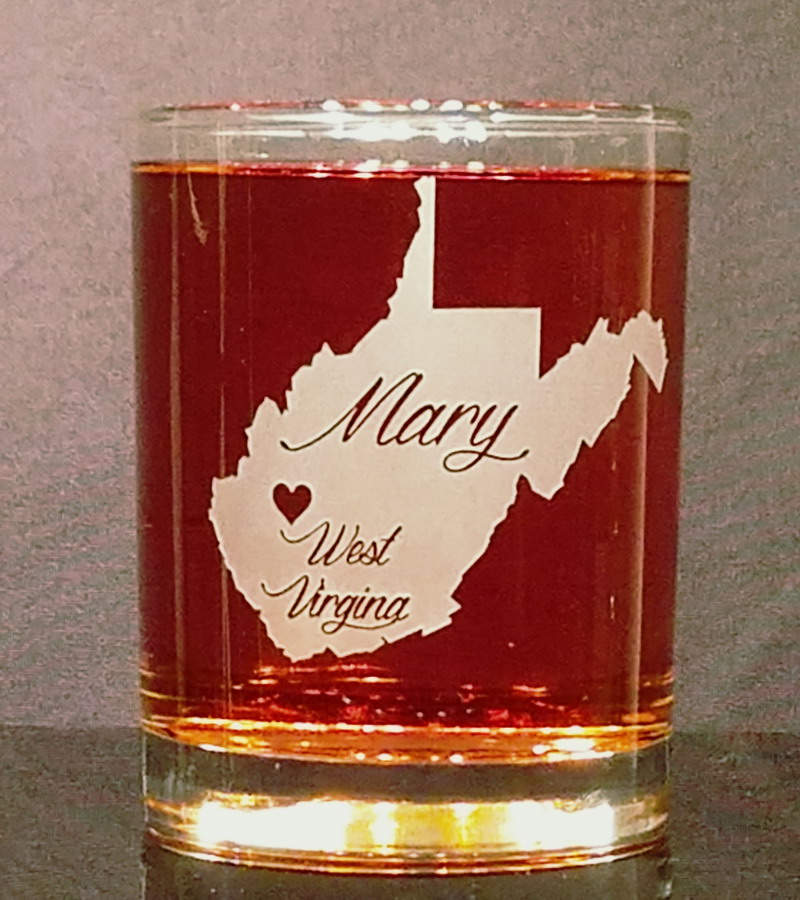 Personalized West Virginia Whiskey Glass, Custom State Whiskey Glass ...